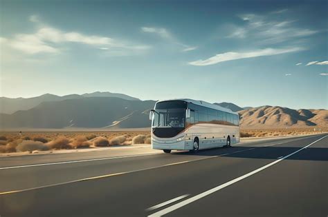 Premium Photo Buses Running On Suburban Highways Ai Technology Generated Image