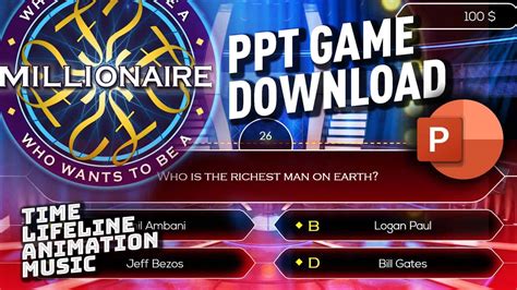 who wants to be a millionaire ppt template with lifelines