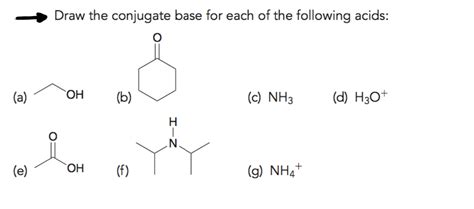 Solved Draw The Conjugate Base For Each Of The Following