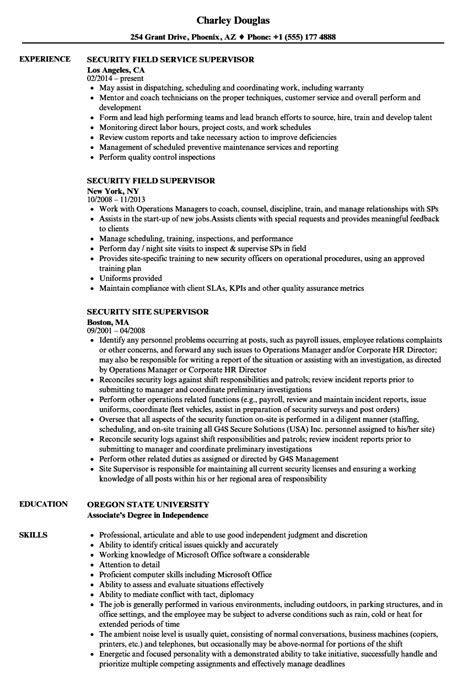 Supervisor Security Security Resume Samples Velvet Jobs