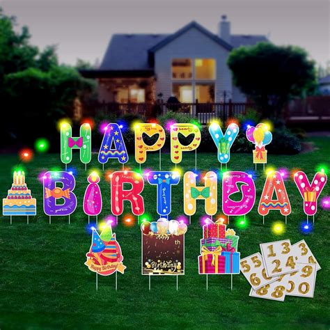 Homenote Happy Birthday Yard Signswith Stakes 16”large