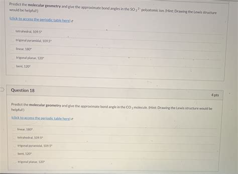 Solved Predict The Molecular Geometry And Give The