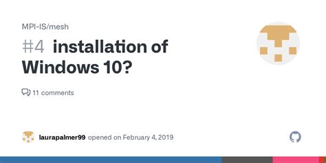 Installation Of Windows 10 · Issue 4 · Mpi Ismesh · Github