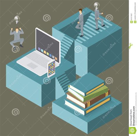 Vector Flat Isometric Idea Concept Stock Vector Illustration Of Student People