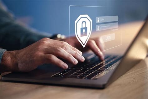 premium photo hands programmer on laptop and hologram for password