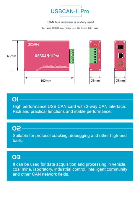 USBCAN II Pro CAN Analyzer CanOpen J Two Channels