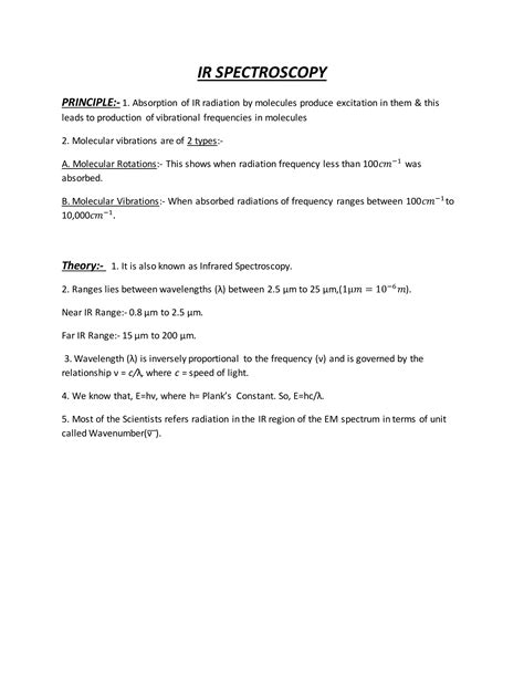 Ir Spectroscopy Docx
