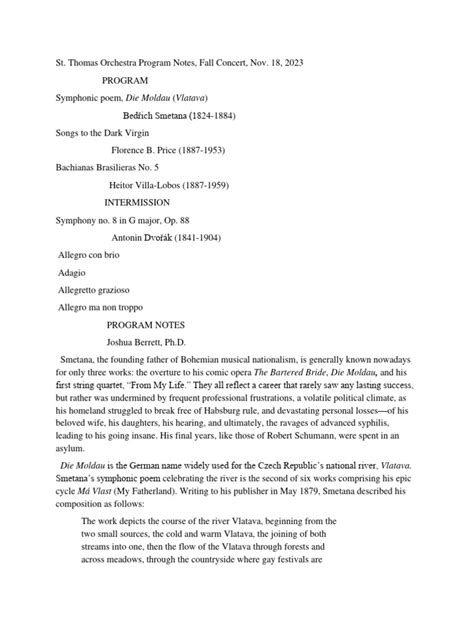Sto Program Notes 11 18 23 Final Pdf Musical Compositions