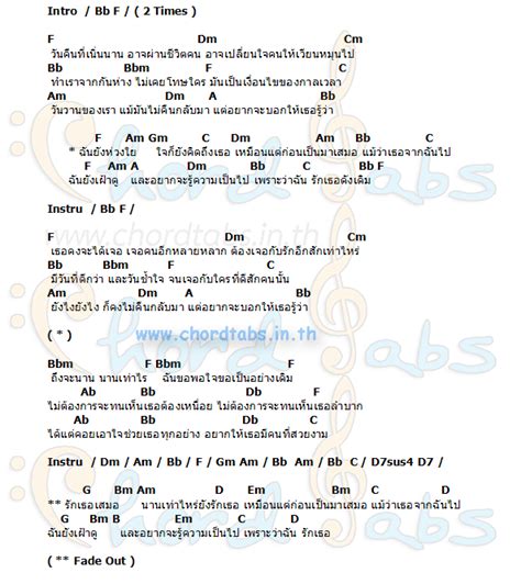 รักเธอเสมอคอร์ด คอร์ด รักเธอเสมอ อัสนี วสันต์
