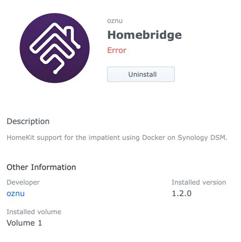Synology Docker Package Center Error Message · Issue 2933 · Homebridgehomebridge · Github