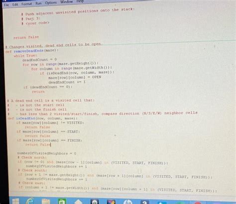 Solved This Is Python Code For SolveMaze Py Please Put The Chegg