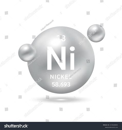 Nickel Molecule Models Silver Chemical Formulas Stock Vector Royalty Free 2176208441