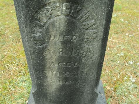 Braddock I Peckham 1853 1888 Find A Grave Memorial