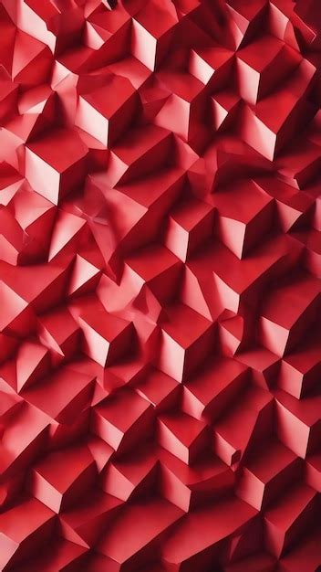 Premium Ai Image Background With Triangular Polygons In Red Color