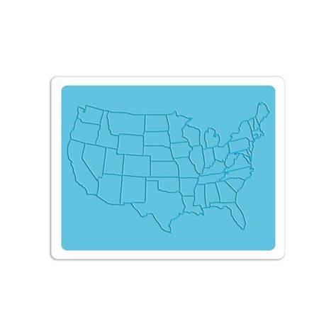 Sizzix Vintage Travel Textured Impressions United States Map Embossing