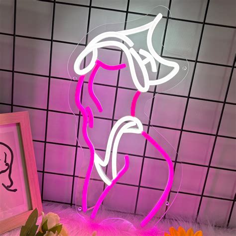 Lady Neon Sign Pink Women Led Signs For Wall Decor Dimmable Neon