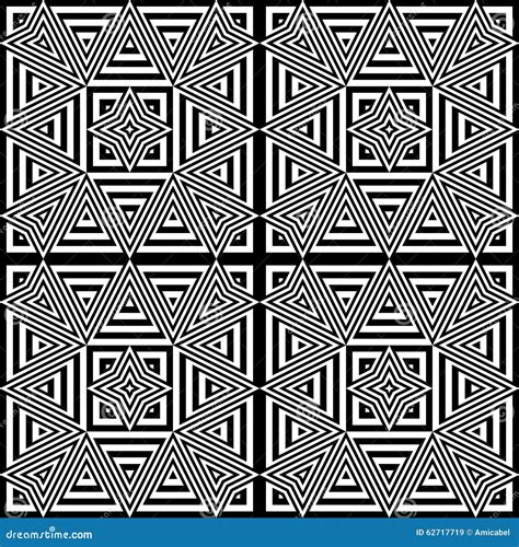 Design Seamless Monochrome Geometric Pattern Stock Vector Illustration Of Abstract Background