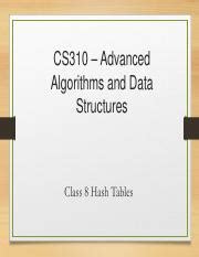 Class08 Pdf CS310 Advanced Algorithms And Data Structures Class 8