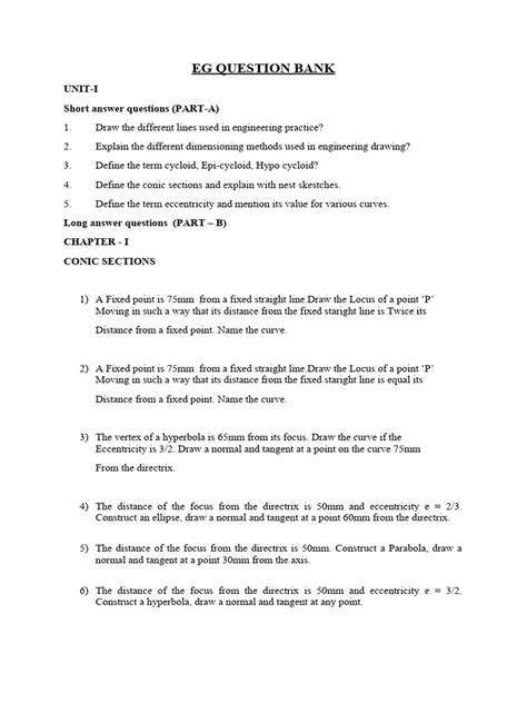 Eg Unit Wise Question Bank Pdf Classical Geometry Geometric Objects