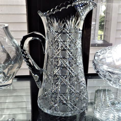 Harvard Pattern American Cut Glass Pitcher Rglasscollecting