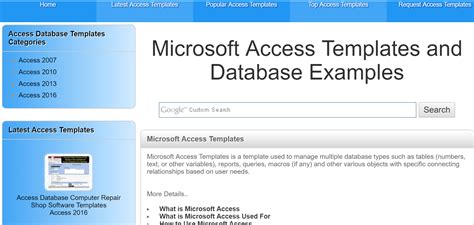 Sharing Knowledge MS Access Templates And Database Examples
