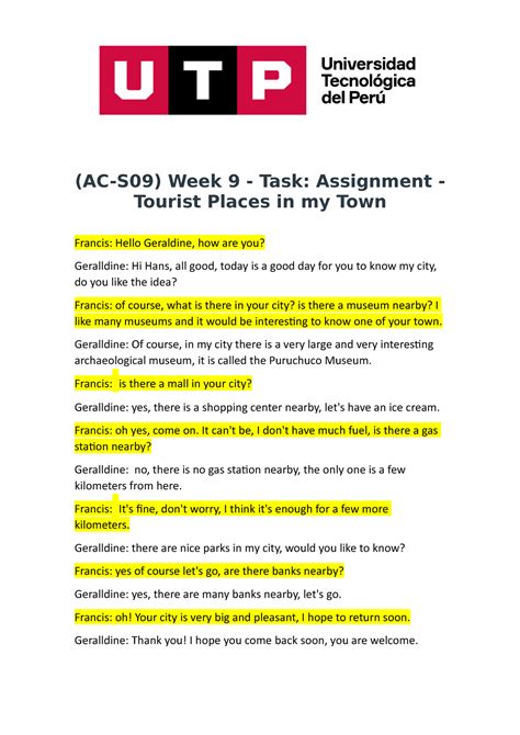 Week 9 Task Assignment Tourist Places In My Town Ac S09 Week 9