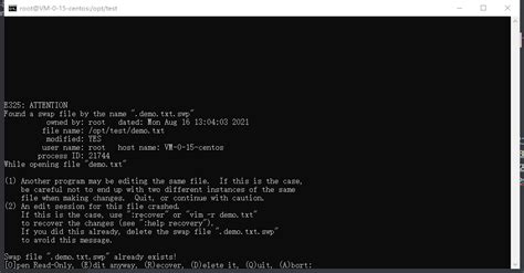 Linux使用vim修改文件出现 O Pen Read Only、edit Anyway、recover解决方法linux命令