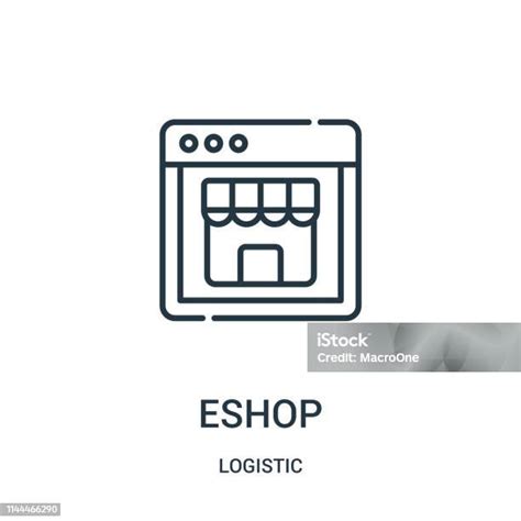 로지스틱 컬렉션에서 Eshop 아이콘 벡터입니다 얇은 선 Eshop 개요 아이콘 벡터 일러스트 레이 션 가방에 대한 스톡 벡터