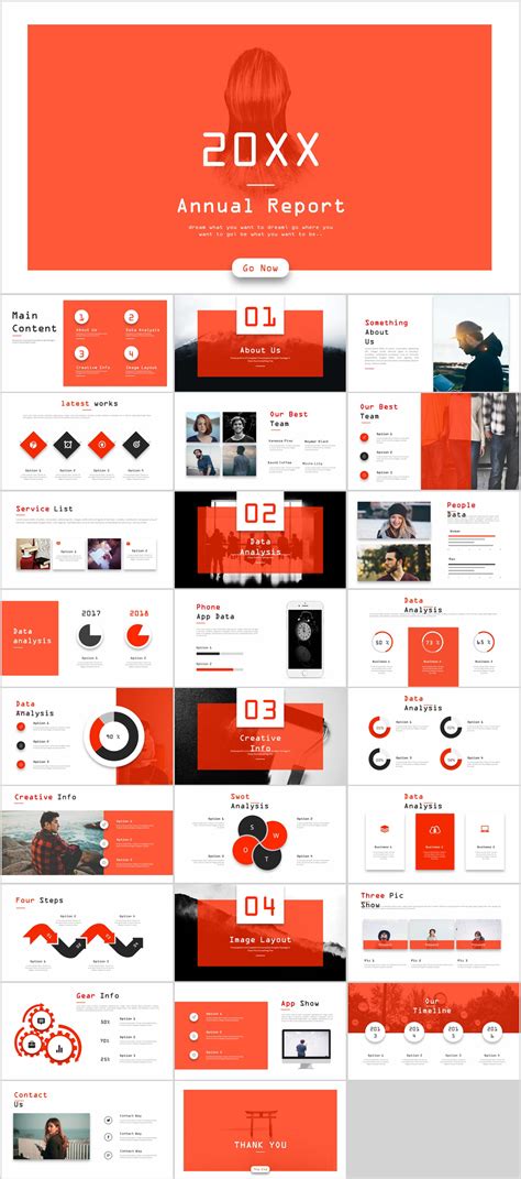 27 Red Annual Analysis Report Powerpoint Template On Behance