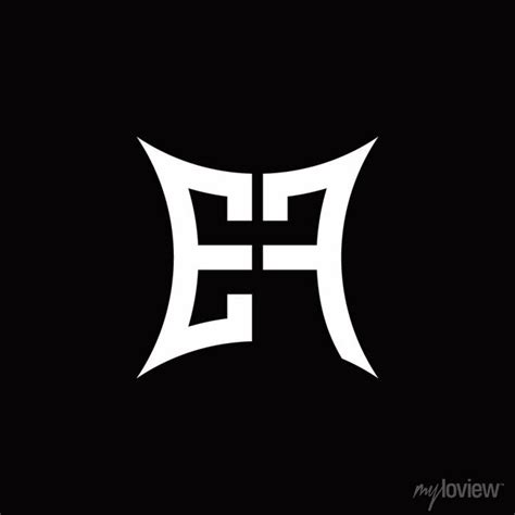 Ef Monogram Logo With Sharped Shape Design Template Wall Mural • Murals
