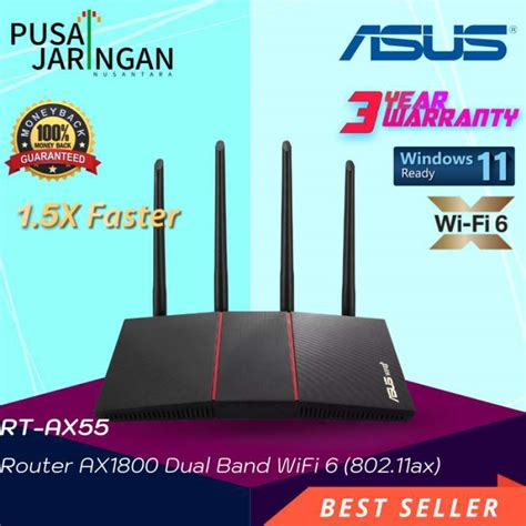 Promo ASUS RT AX55 AX1800 Dual Band WiFi 6 802 11ax Router MU MIMO Diskon 23 Di Seller Minao