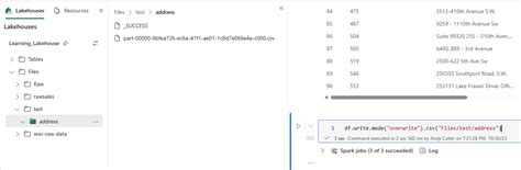 Overwriting A Csv Using Spark Notebook Creates Art Microsoft Fabric Community