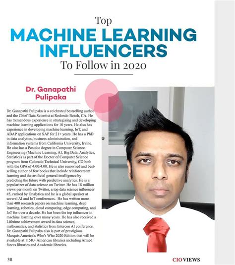 Dr Ganapathi Pulipaka On Linkedin Machinelearning Bigdata Analytics Datascience Ai