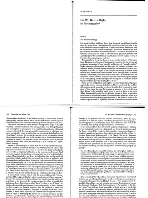 Do We Have A Right To Pornography Ronald Dworkin Pdf Freedom Of