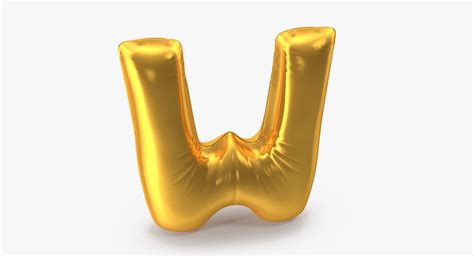 호일 풍선 편지 W 금 3d 모델 19 Max Obj C4d Gltf Ma Upk Unitypackage Fbx Usd Free3d