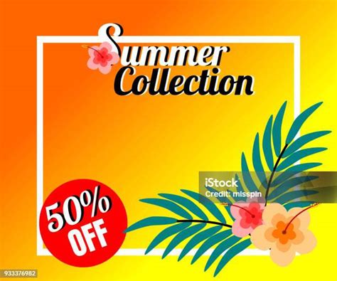 벡터의 다채로운 뜨거운 톤 배경에서 꽃입니다 단어 쓰기 제품 마케팅 및 광고에 대 한 여름 컬렉션 및 복사 공간입니다 개념에 대한 스톡 벡터 아트 및 기타 이미지 Istock