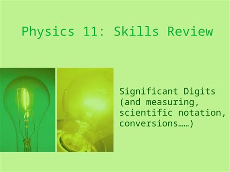 Ppt Physics 11 Skills Review Significant Digits And Measuring Scientific Notation