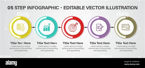 5 Steps Infographics Design Template Graph Pie Chart Workflow