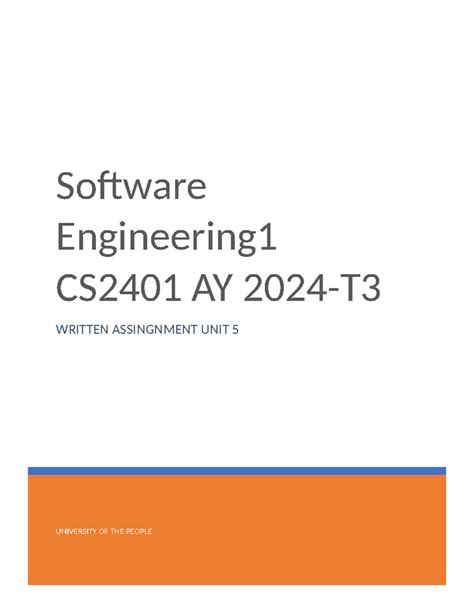 Programming Unit 5 Work University Of The People Software Engineering Cs2401 Ay 2024 T