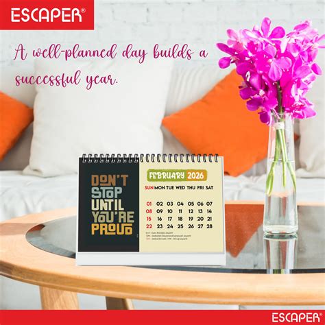 Dream Plan Do Motivational Desk Calendar 2026 A5 Table Calendar 2026