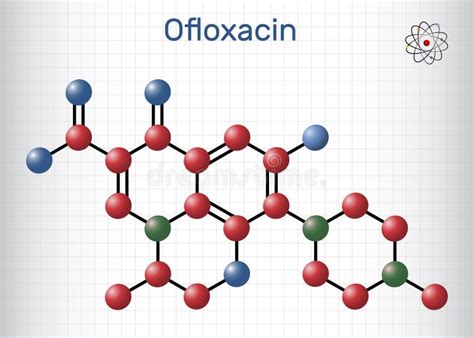氟沙星氟喹诺酮类分子 喹诺酮类抗菌药物 结构化学公式和分子模型 向量例证 插画 包括有 原子 似人 270947605