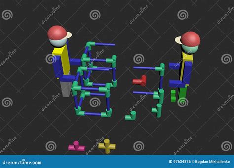 Assembly Of Construction Workers 3d Stock Illustration Illustration