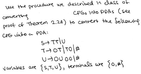 Solved Convert CFGs Into PDAs Chegg Com