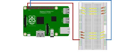Diagram Of Raspberry Pi And Breadboard With Jumper Cables Leds And