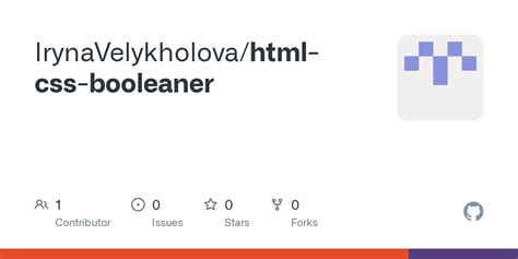 GitHub IrynaVelykholova Html Css Booleaner