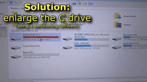 Windows Cannot Copy Files From Drive C Too Small 0x80070070 Youtube