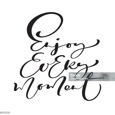 손이 그린 모든 순간을 즐길 수 있습니다 어린이 단어를 인사 브러쉬 펜 레터링 아기 현대 어린이 서예 인쇄물 티셔츠 홈 장식 포스터 카드 및 배너용 가리기에 대한 스톡 벡터