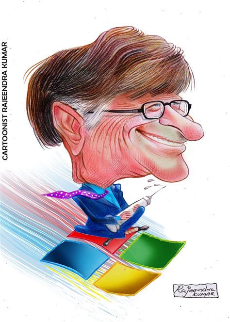 Bill Gates Caricature Microsoft Cartoonist Rajeendra Kumar