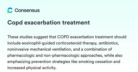 Copd Exacerbation Treatment Consensus Academic Search Engine
