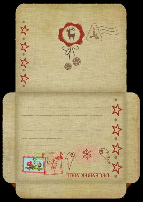 Шаблоны новогодних винтажных конвертов для печати Скрапбукинг конверты Шаблон конверта